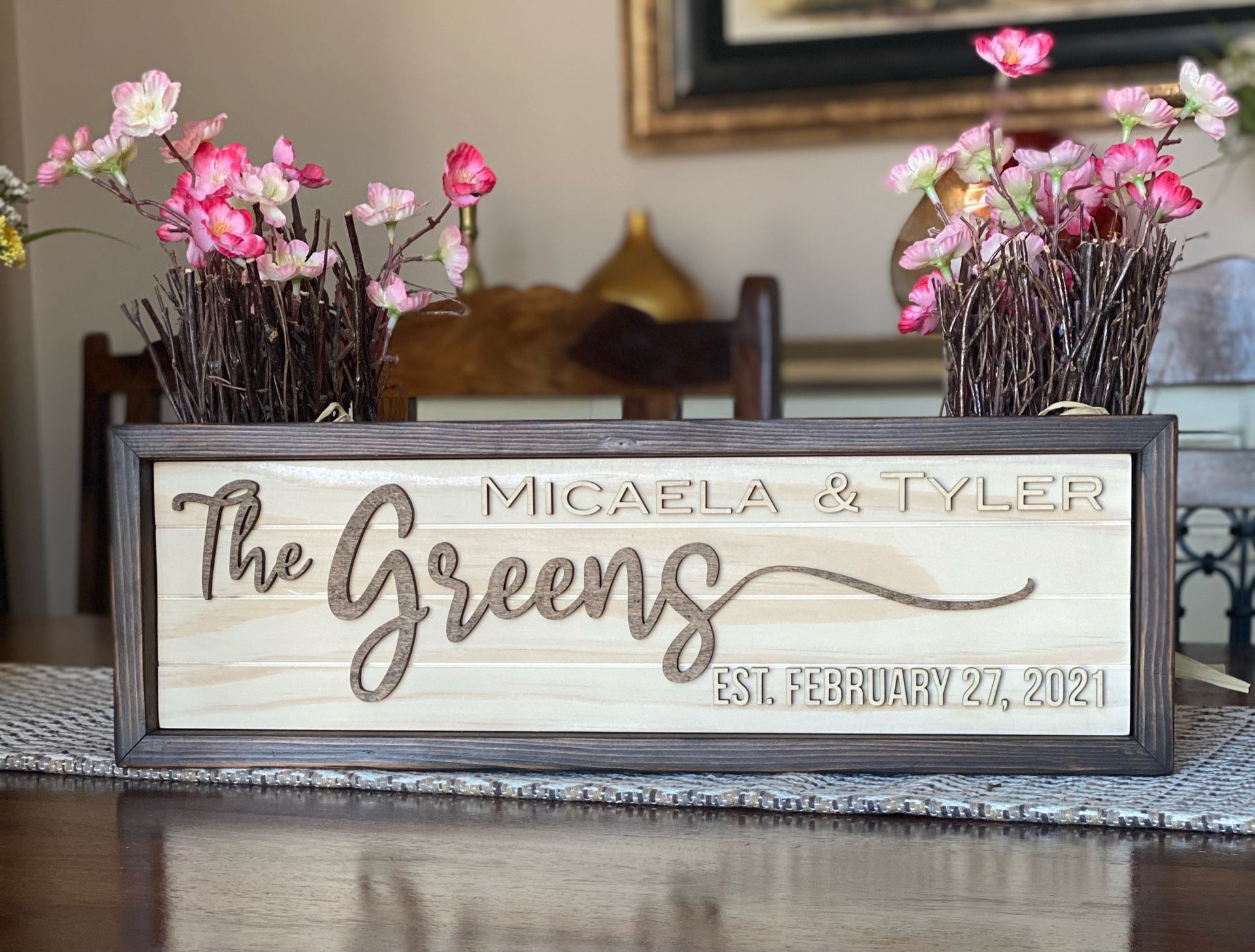 Custom Established Sign – Mountain Edge Designs