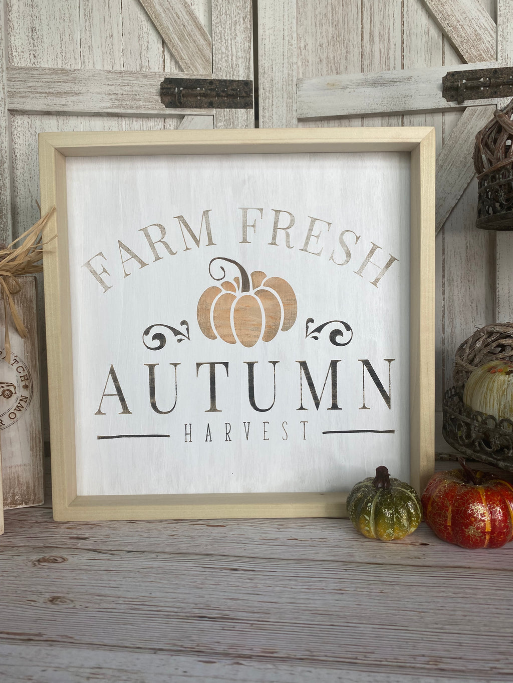 12 x 12 Framed Autumn Harvest Sign – Mountain Edge Designs