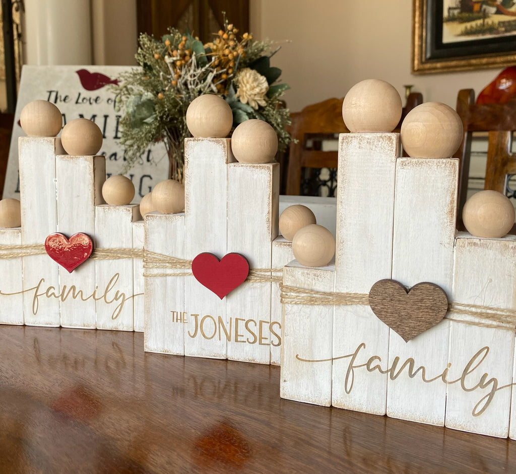 Wood Block Family (2-6 blocks) – Mountain Edge Designs